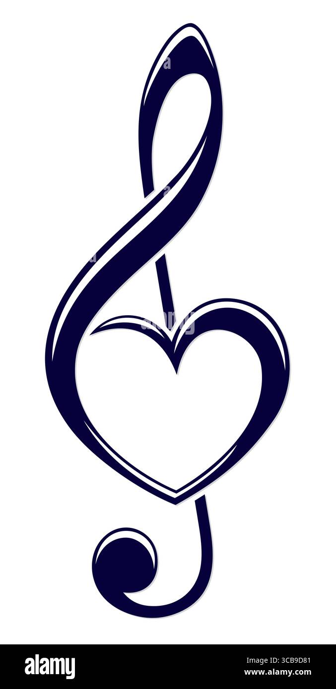 Treble clef heart song hi-res stock photography and images - Alamy