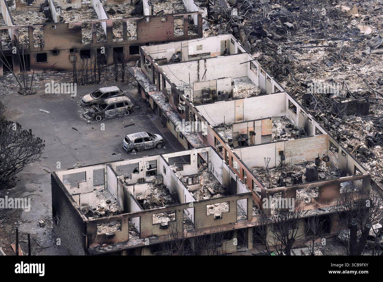 Aerial view homes devastated wildfires hi-res stock photography and ...