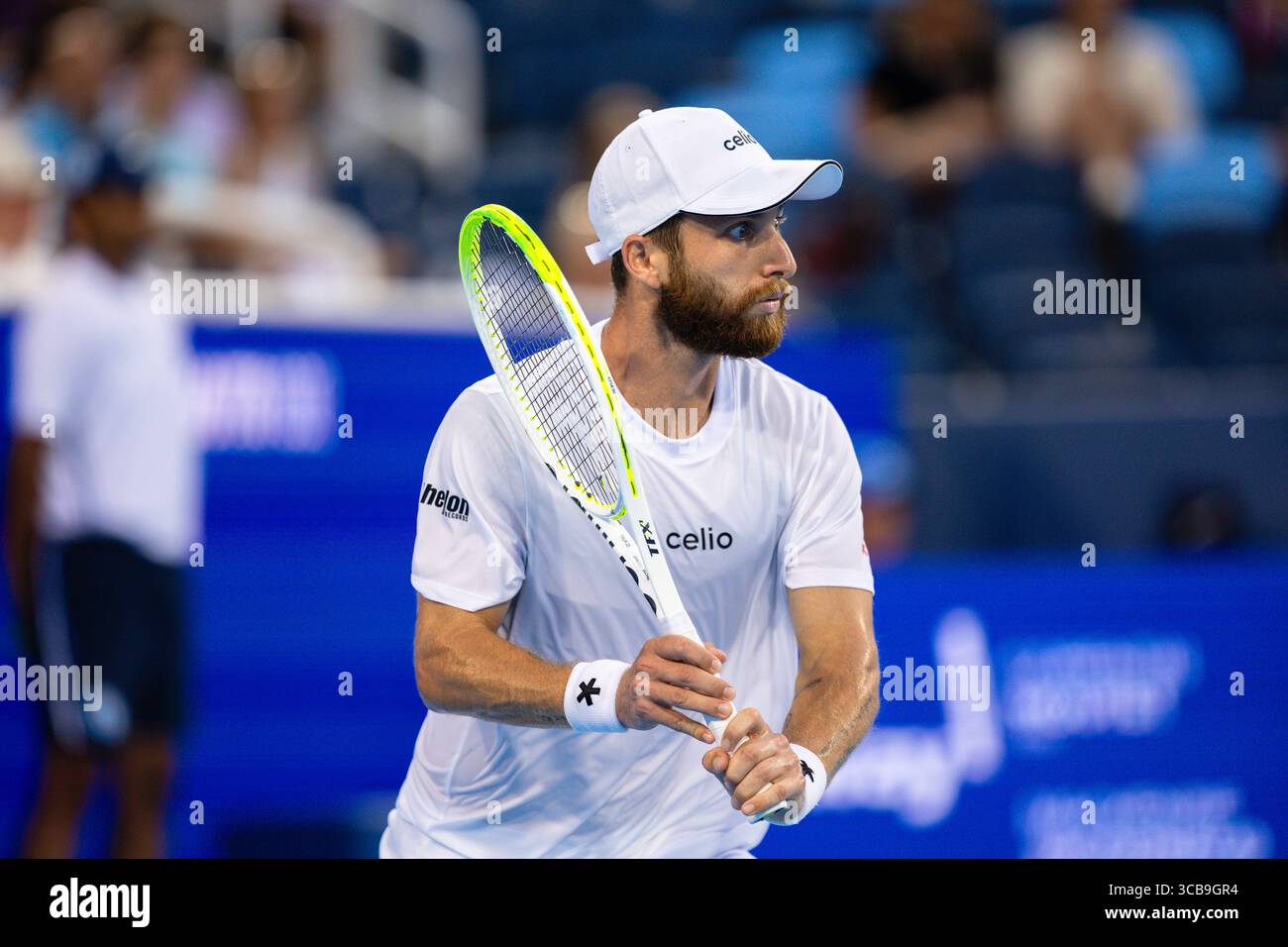MASON, OHIO - AUGUST 07: Corentin Moutet of France in action on Day 1 ...