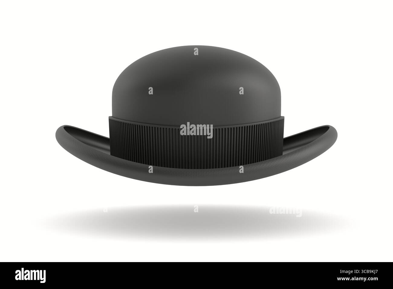 Black bowler hat on white background. Isolated 3D illustration Stock ...