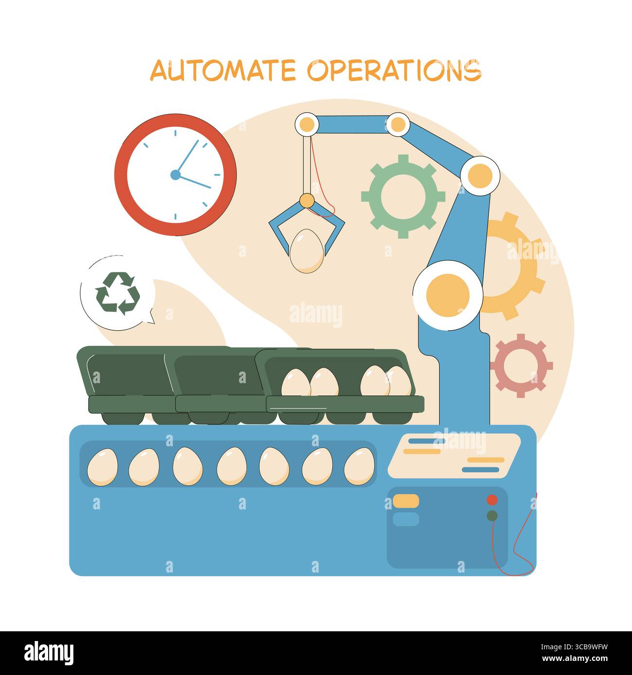 Egg farm automation concept demonstrating modern technologies in egg ...