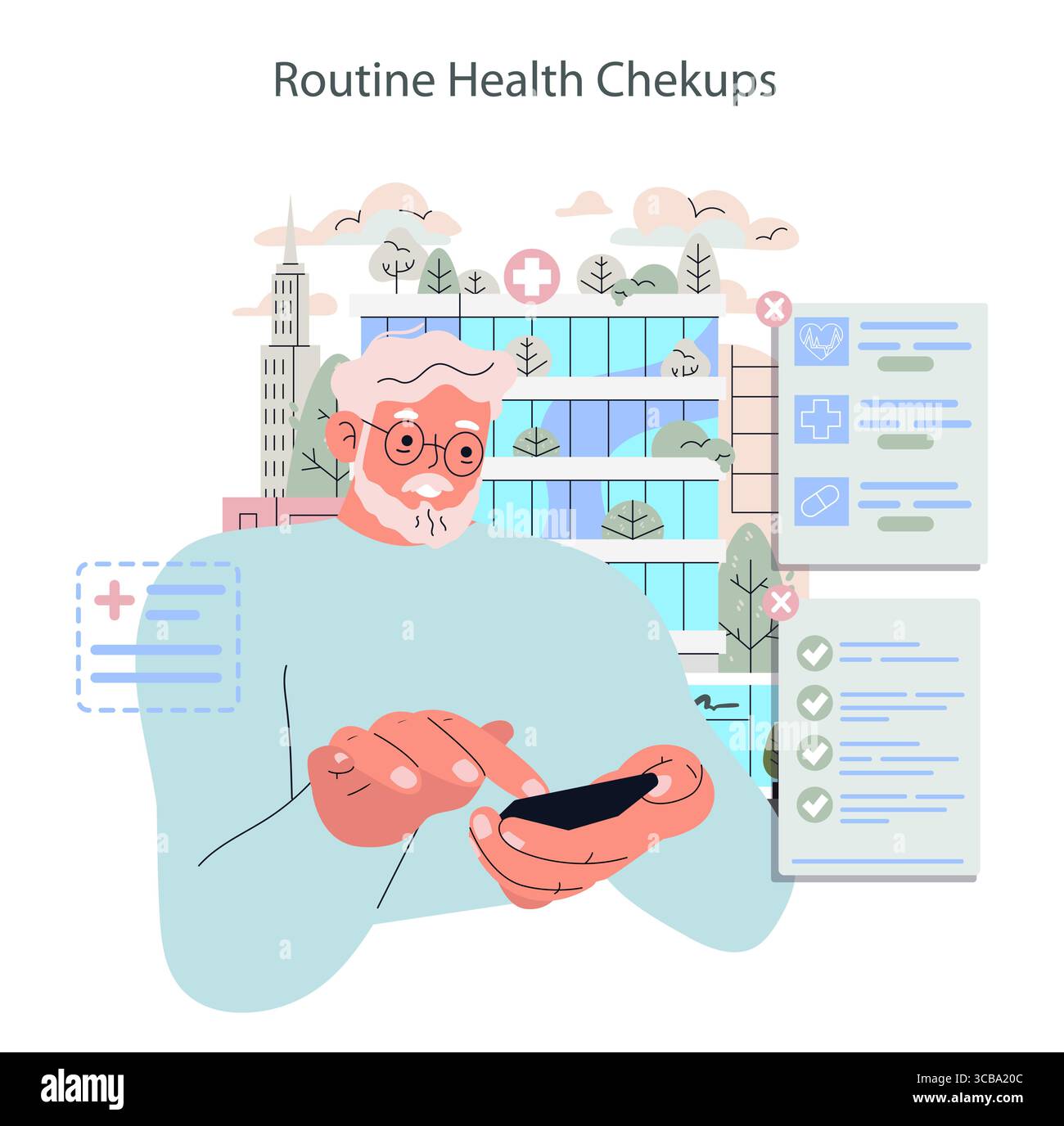 Silver Society concept. Older adult using digital device for routine ...