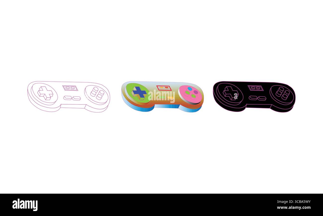 Stylized gaming controller icon hi-res stock photography and images - Alamy