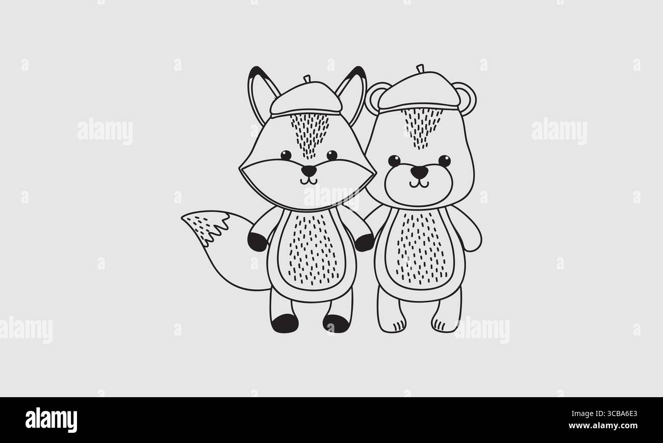 Animal friends art Stock Vector Images - Alamy