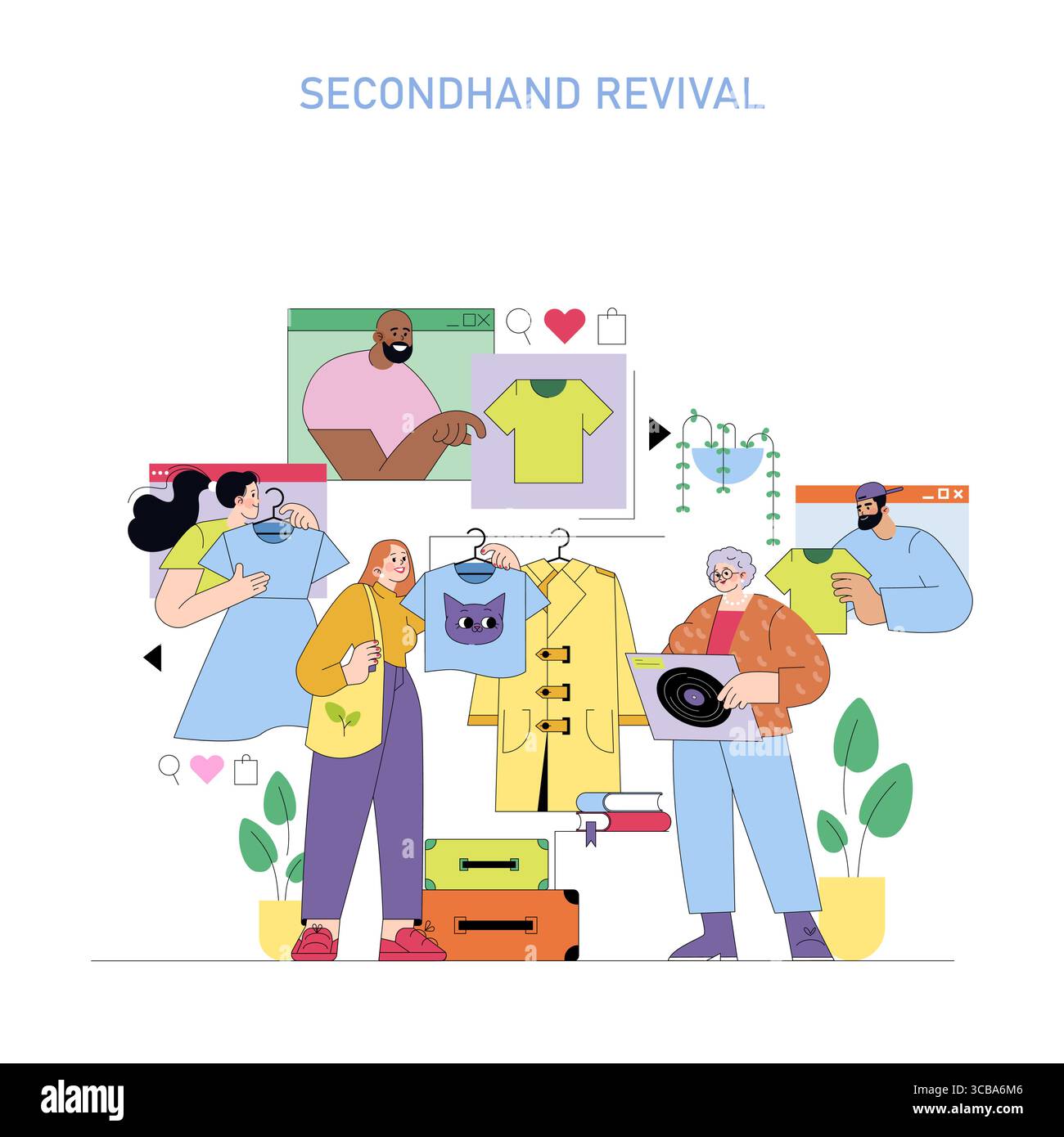 Secondhand garments Stock Vector Images - Alamy