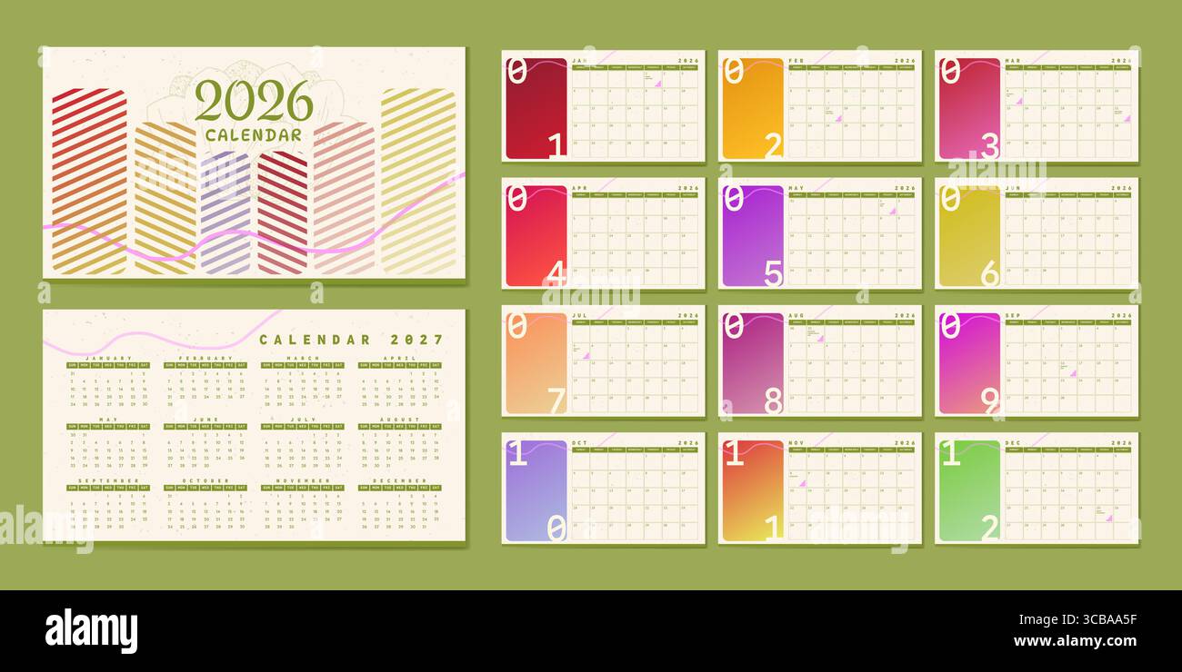Digital 2026 calendar template hi-res stock photography and images - Alamy