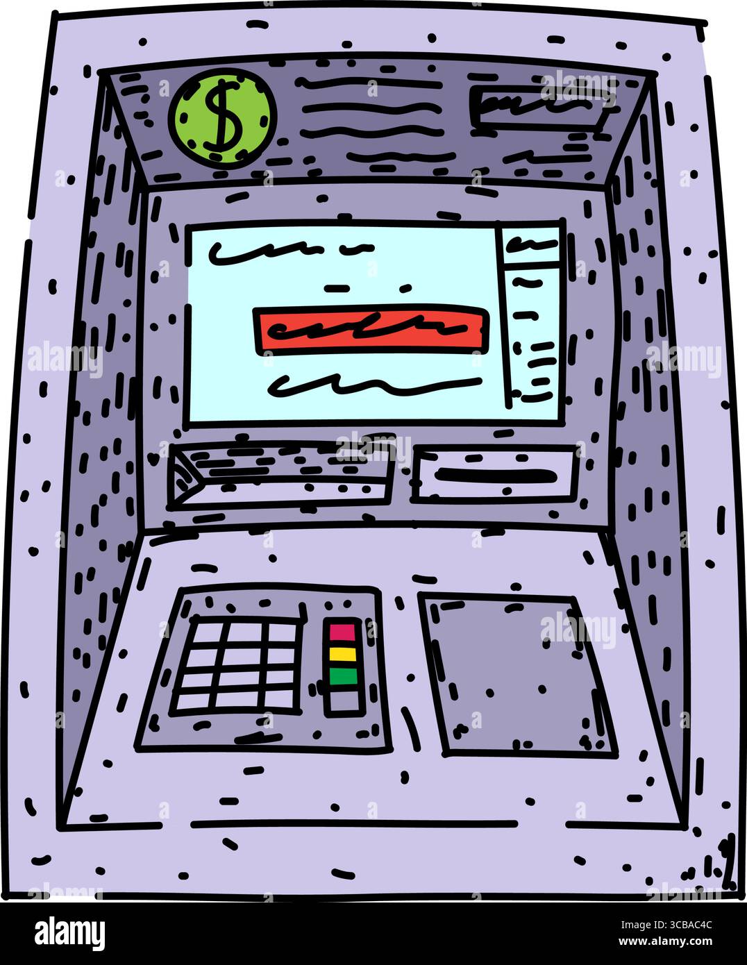 withdraw atm machine sketch hand drawn vector Stock Vector Image & Art ...
