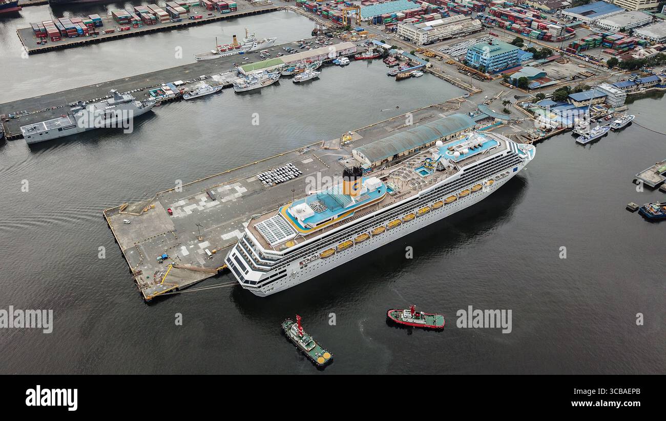Manila South Harbor, Philippines: the cruise ship COSTA FORTUNA. The ...
