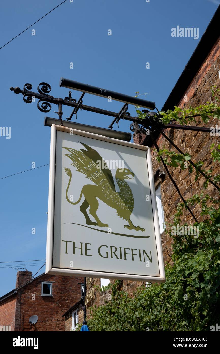 The Griffin Inn sign, Chipping Warden, Northamptonshire, England, UK ...
