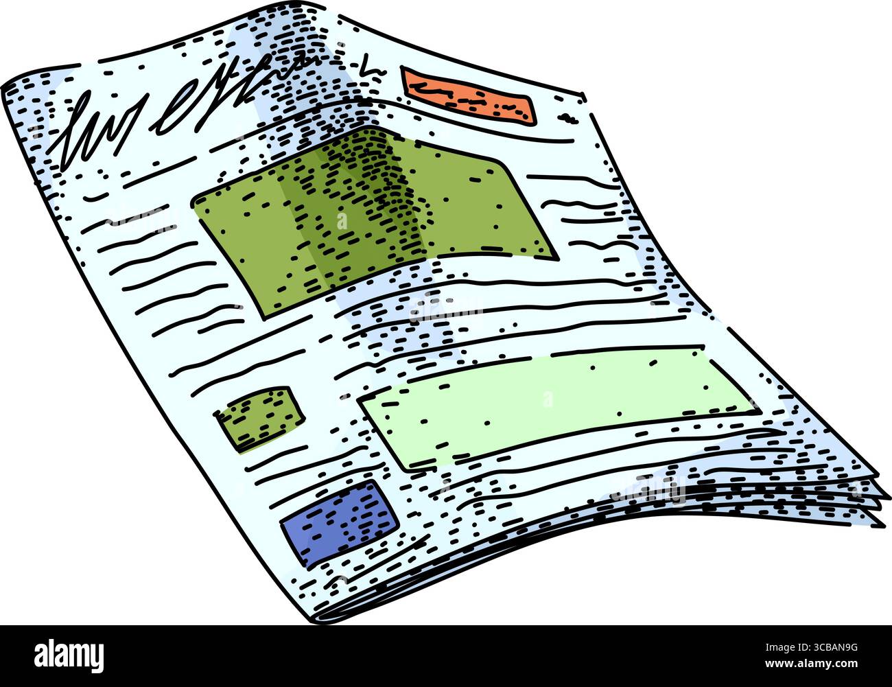 reporters newspaper sketch hand drawn vector Stock Vector Image & Art ...