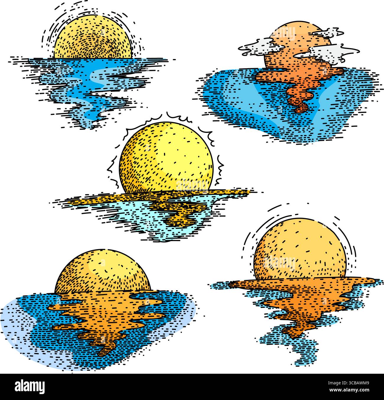 Ocean sunset colors Cut Out Stock Images & Pictures - Alamy