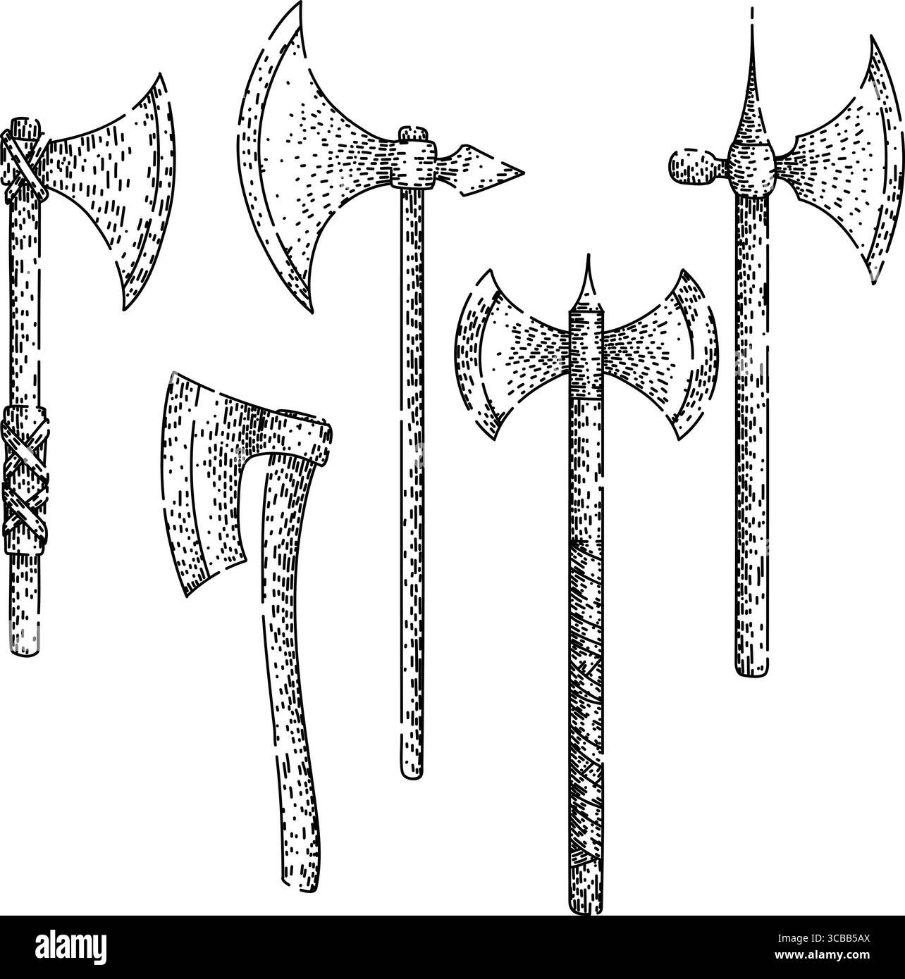 axe medieval set sketch hand drawn vector Stock Vector Image & Art - Alamy