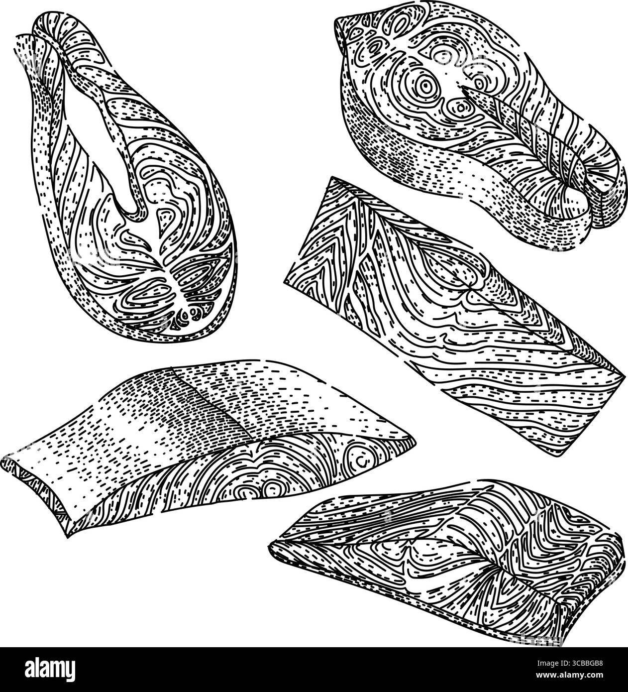 Salmon fish fillet grilled Black and White Stock Photos & Images - Alamy