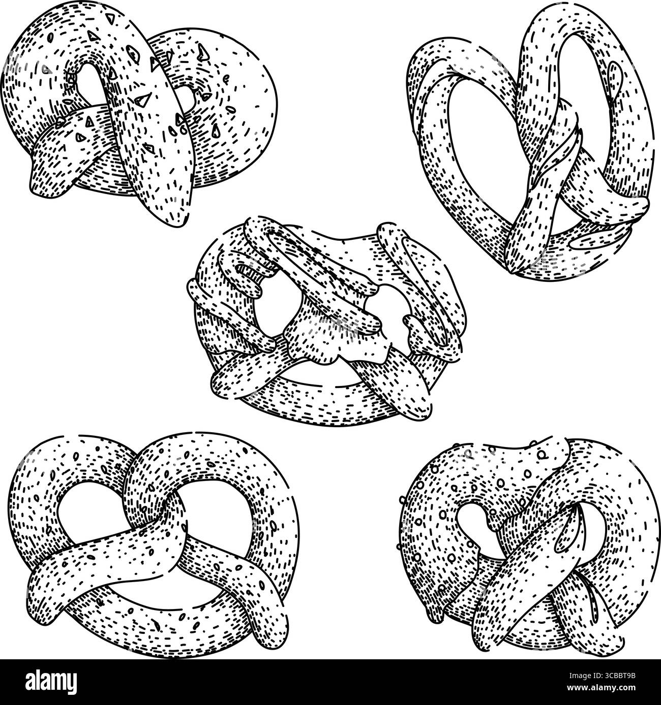 pretzel set sketch hand drawn vector Stock Vector Image & Art - Alamy
