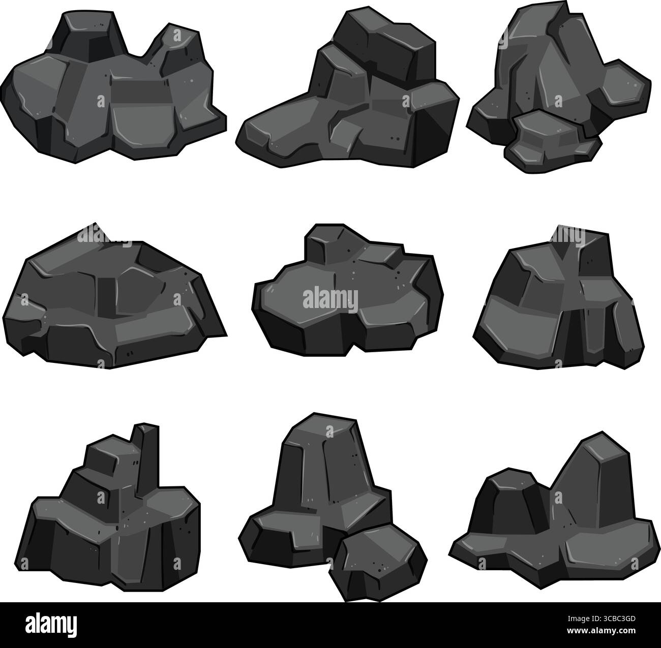 coal ore set cartoon vector illustration Stock Vector Image & Art - Alamy