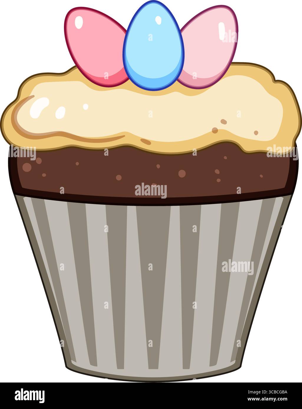 recipe easter cupcake cartoon vector illustration Stock Vector Image ...