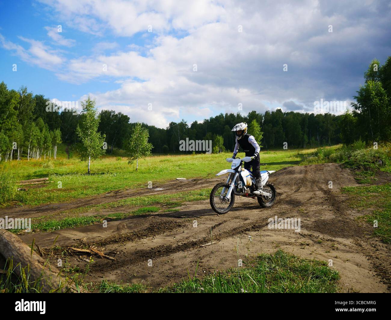 Dirt Bike Rider on Off-Road Track Stock Photo - Alamy