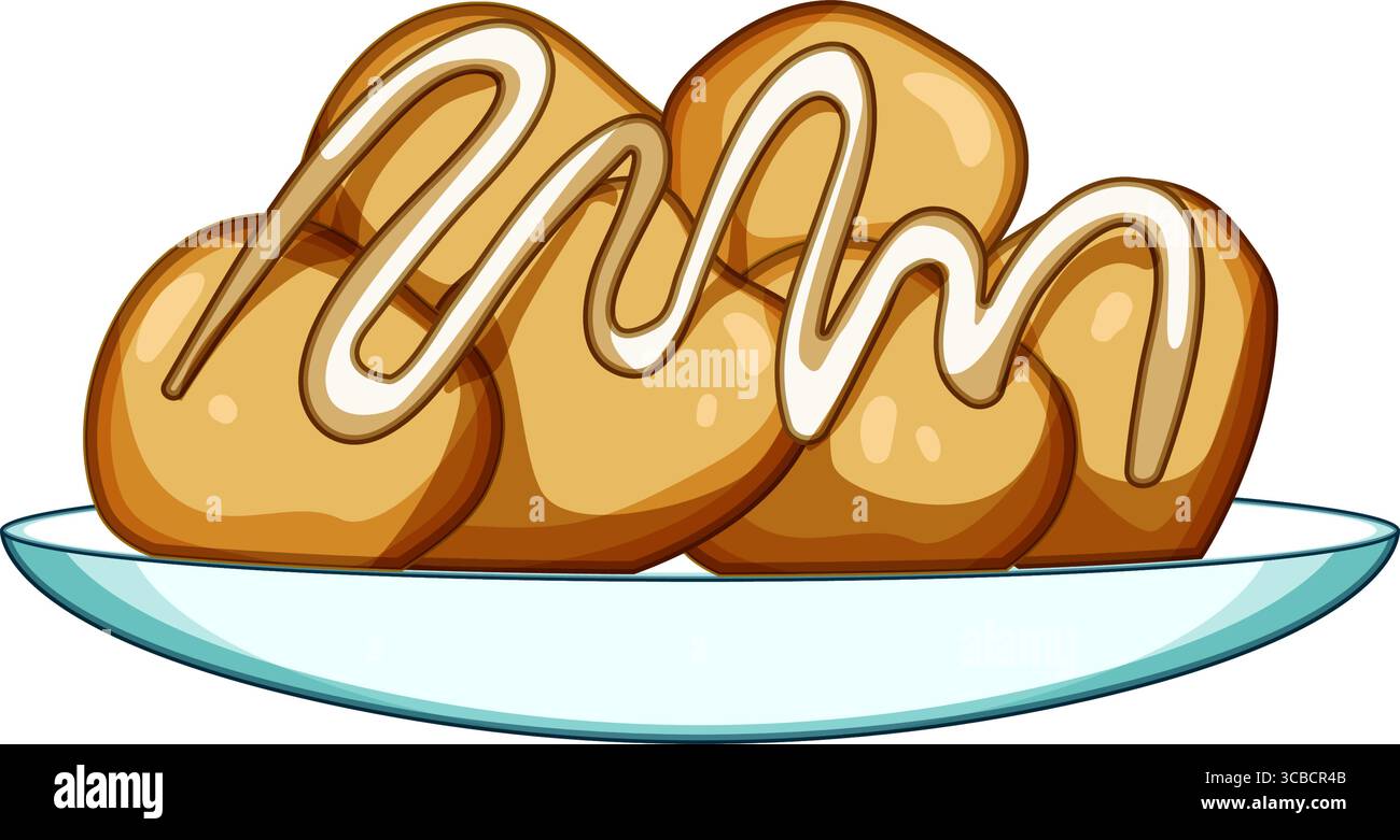 syrup greek loukoumades cartoon vector illustration Stock Vector Image ...