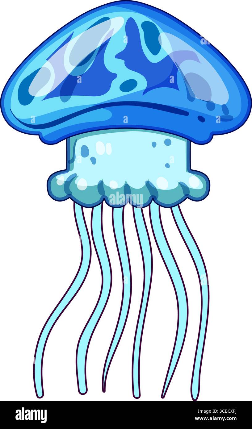 hydrozoa jellyfish cartoon vector illustration Stock Vector Image & Art ...