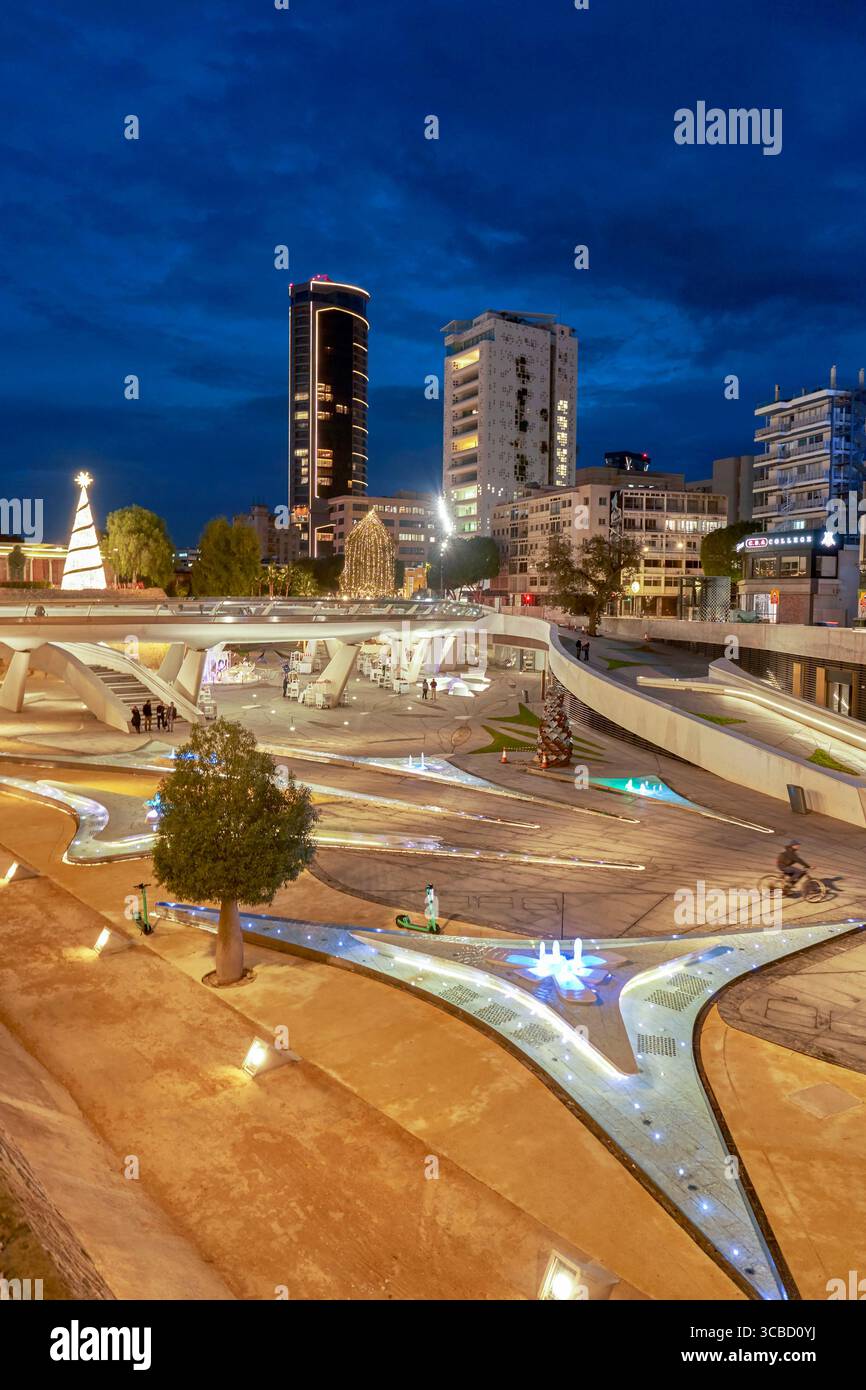 Downtown night view in Nicosia, Cyprus Stock Photo - Alamy