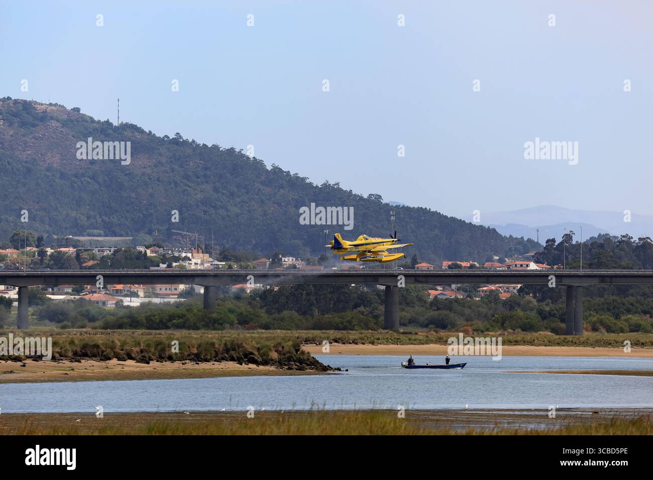 Viana do Castelo, Portugal - July 29, 2025: Yellow Air Tractor AT-802F ...