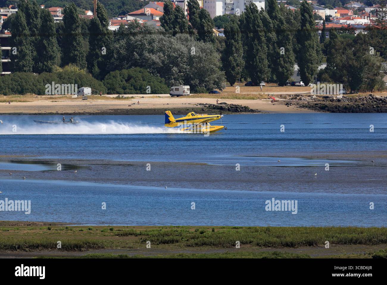 Viana do Castelo, Portugal - July 29, 2025: Yellow Air Tractor AT-802F ...