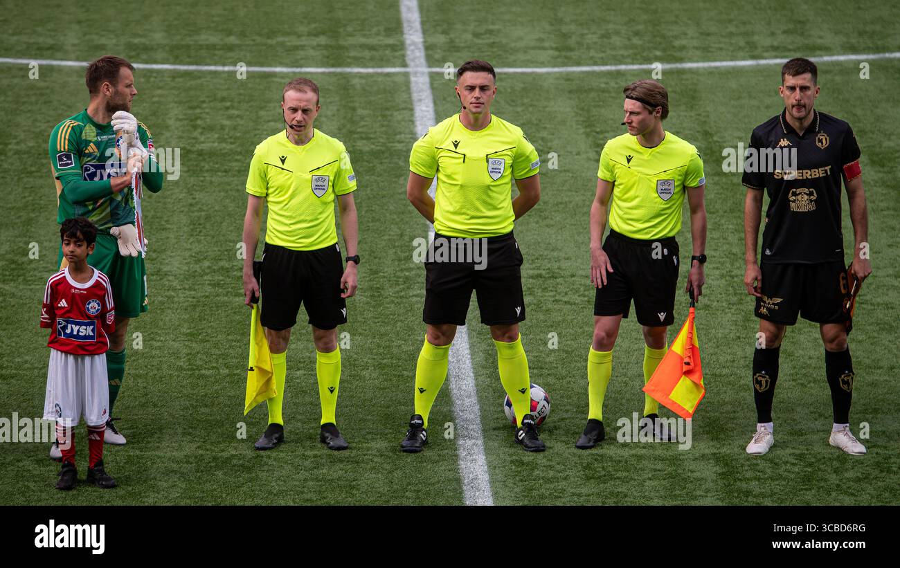 Silkeborg, Denmark. 07th, August 2025. Referee Jamie Robinson seen ...