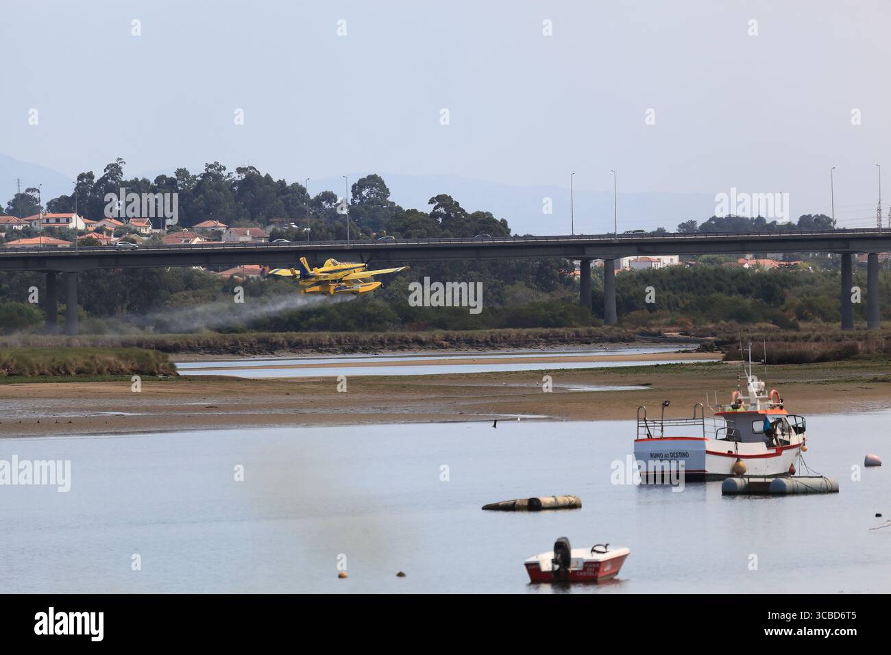 Viana do Castelo, Portugal - July 29, 2025: Yellow Air Tractor AT-802F ...