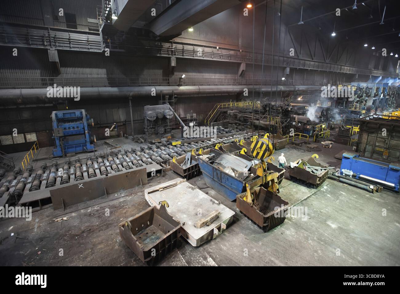 Metallurgical factory in Germany, hot rolled metal conveyor, sheet ...