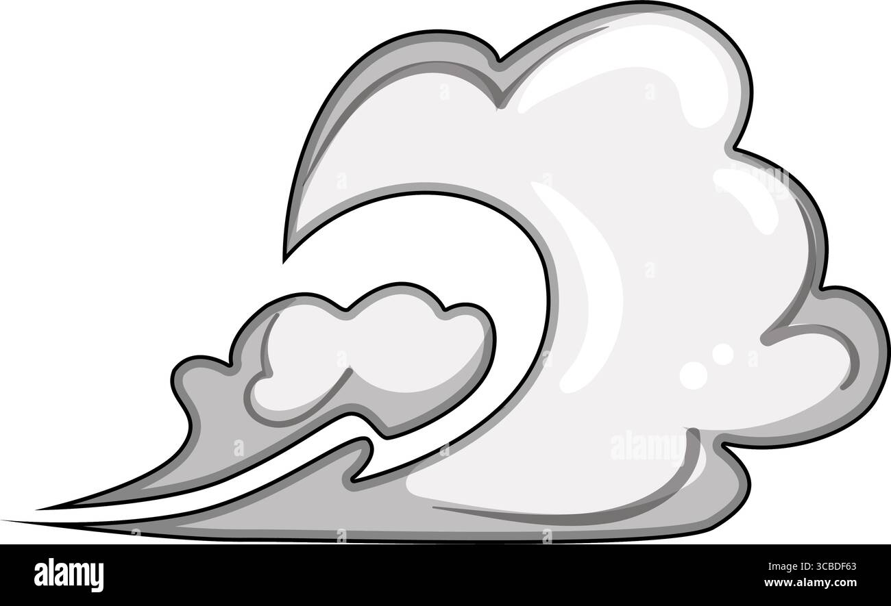 haste speed smoke cloud cartoon vector illustration Stock Vector Image ...