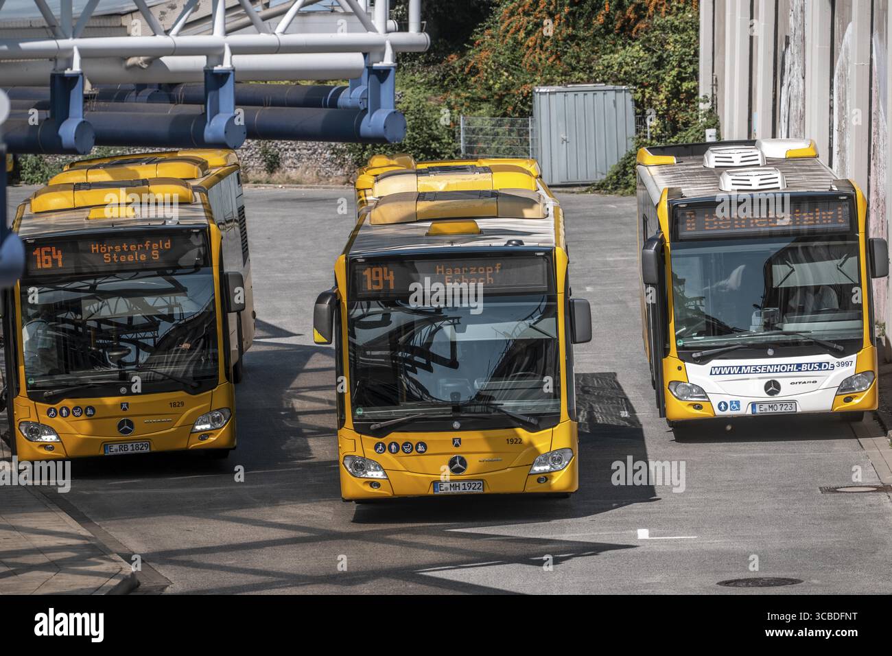 Public transport stop, bus station, local buses in Essen-Steele, bus ...