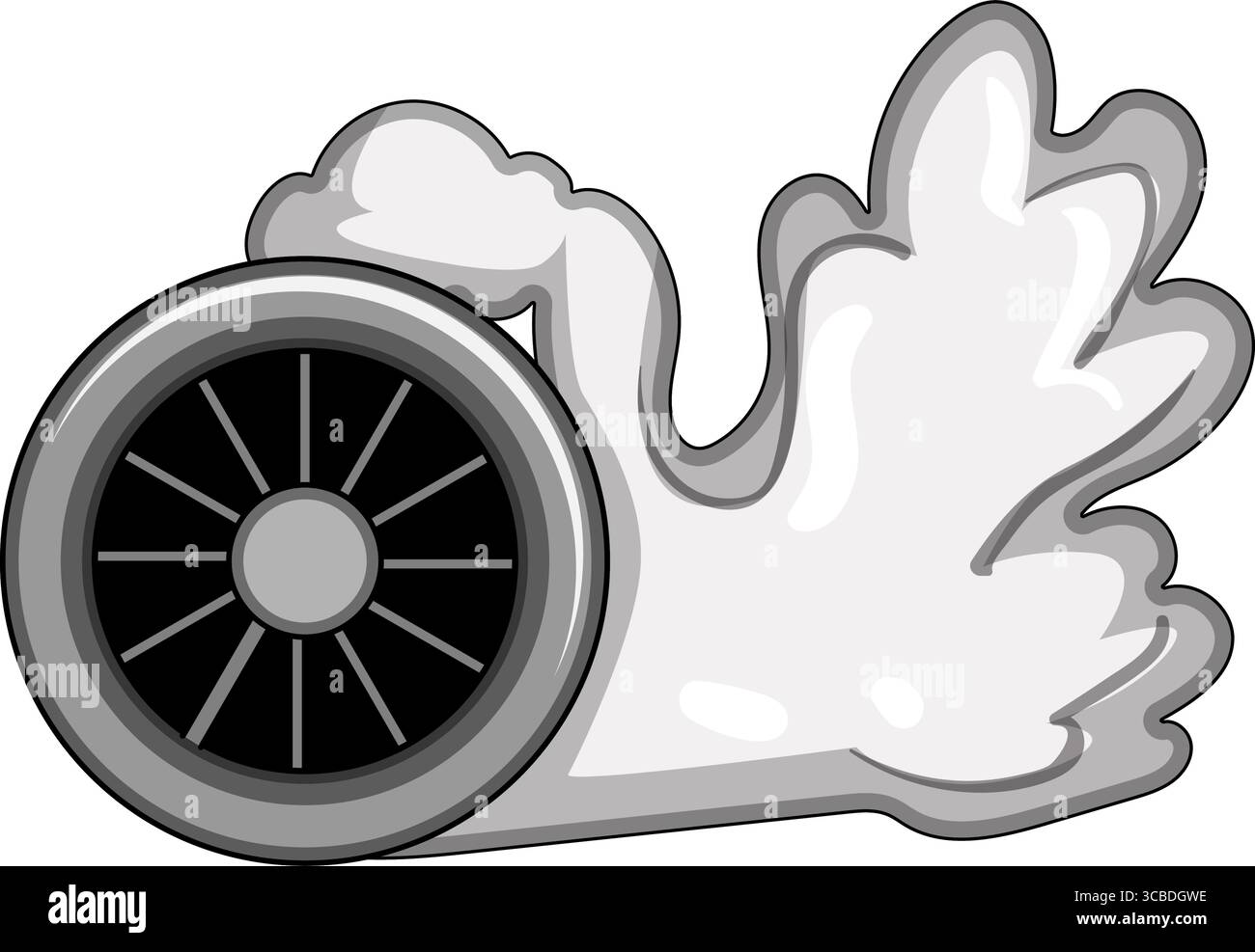 grip tire smoke cartoon vector illustration Stock Vector Image & Art ...