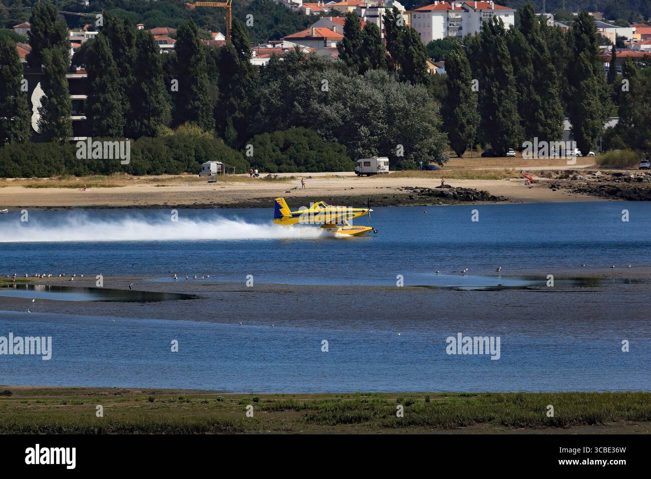 Viana do Castelo, Portugal - July 29, 2025: Yellow Air Tractor AT-802F ...
