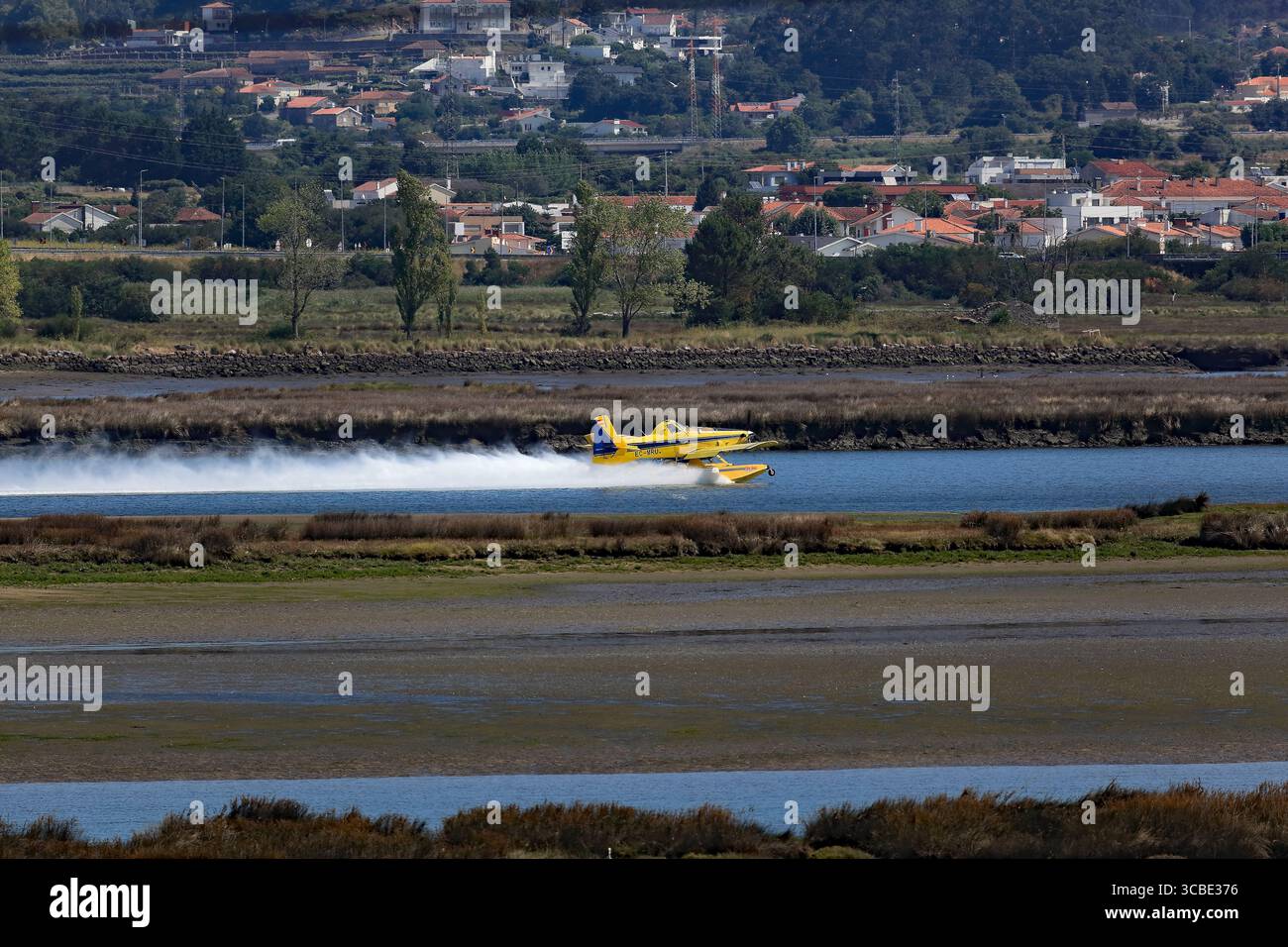 Viana do Castelo, Portugal - July 29, 2025: Yellow Air Tractor AT-802F ...