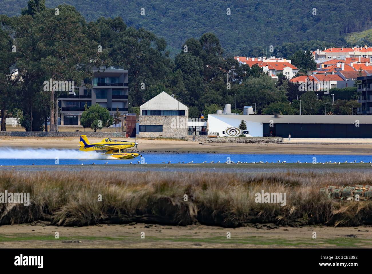 Viana do Castelo, Portugal - July 29, 2025: Yellow Air Tractor AT-802F ...