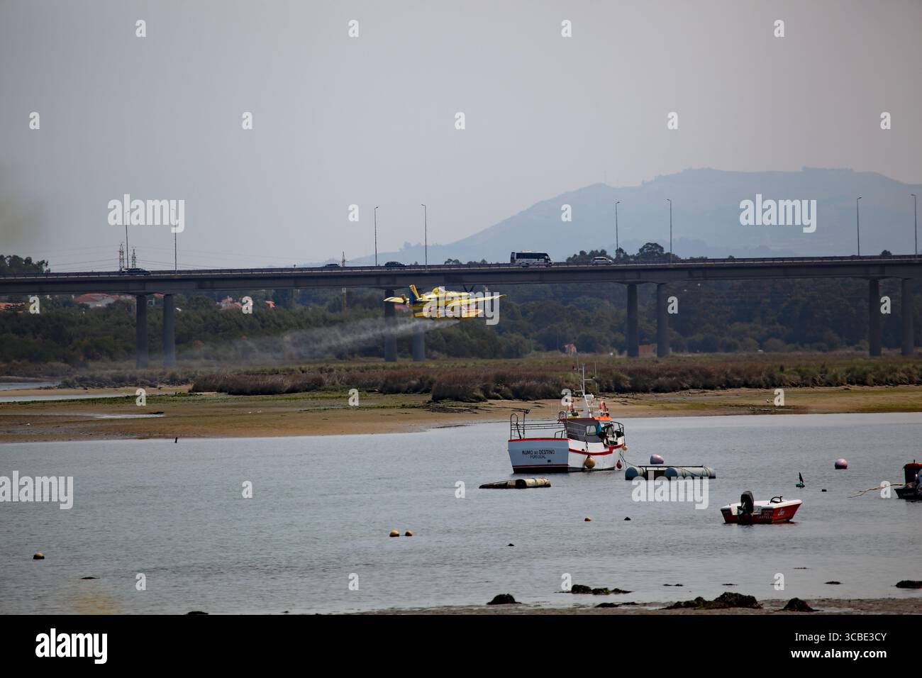Viana do Castelo, Portugal - July 29, 2025: Yellow Air Tractor AT-802F ...
