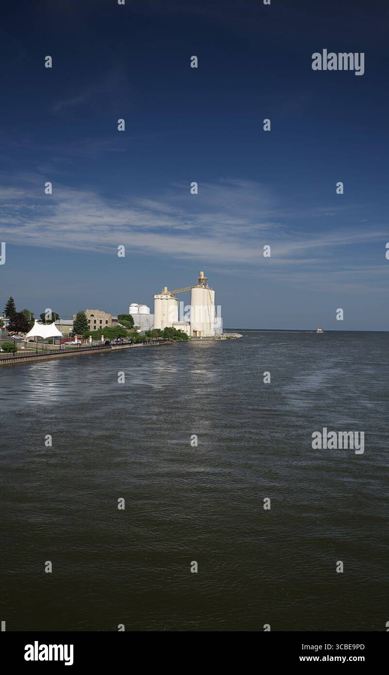 View of Oswego entrance of commercial port Stock Photo - Alamy