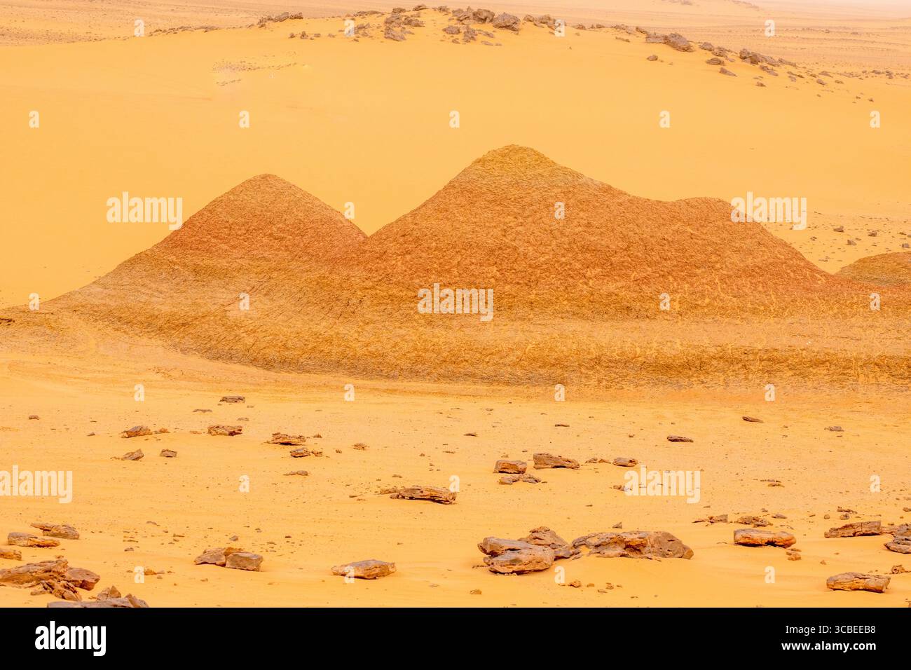 Twin Cone-Shaped Rock Formations in the Sahara Desert Stock Photo - Alamy