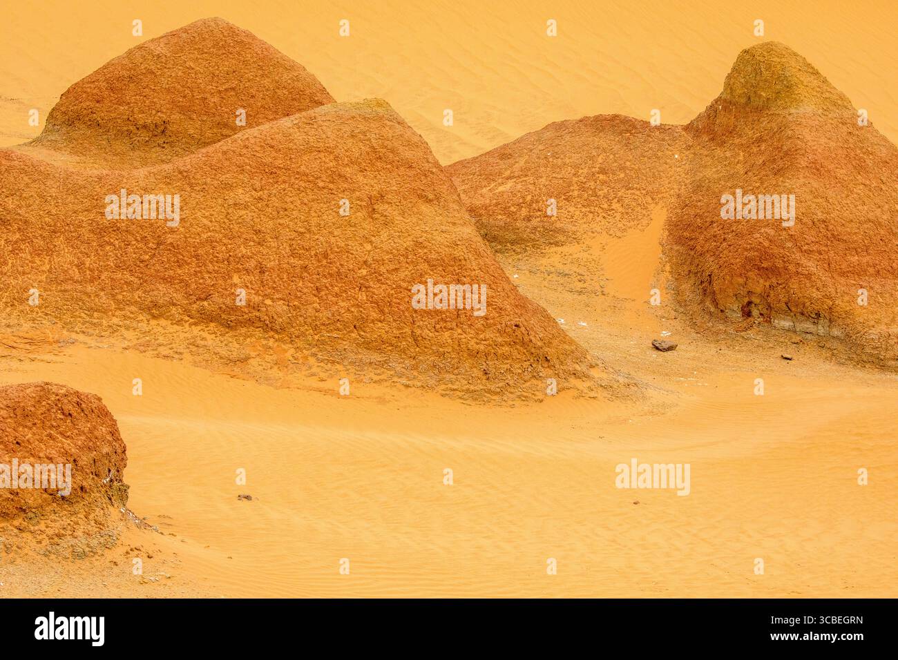 Scattered Rocks in the Golden Sands of the Sahara Desert Stock Photo ...