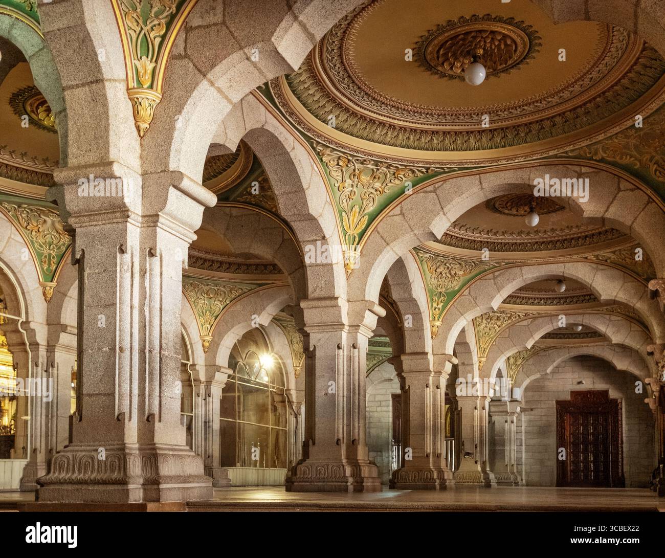 The grand interior of Mysore Palace, also known as Amba Vilas Palace ...