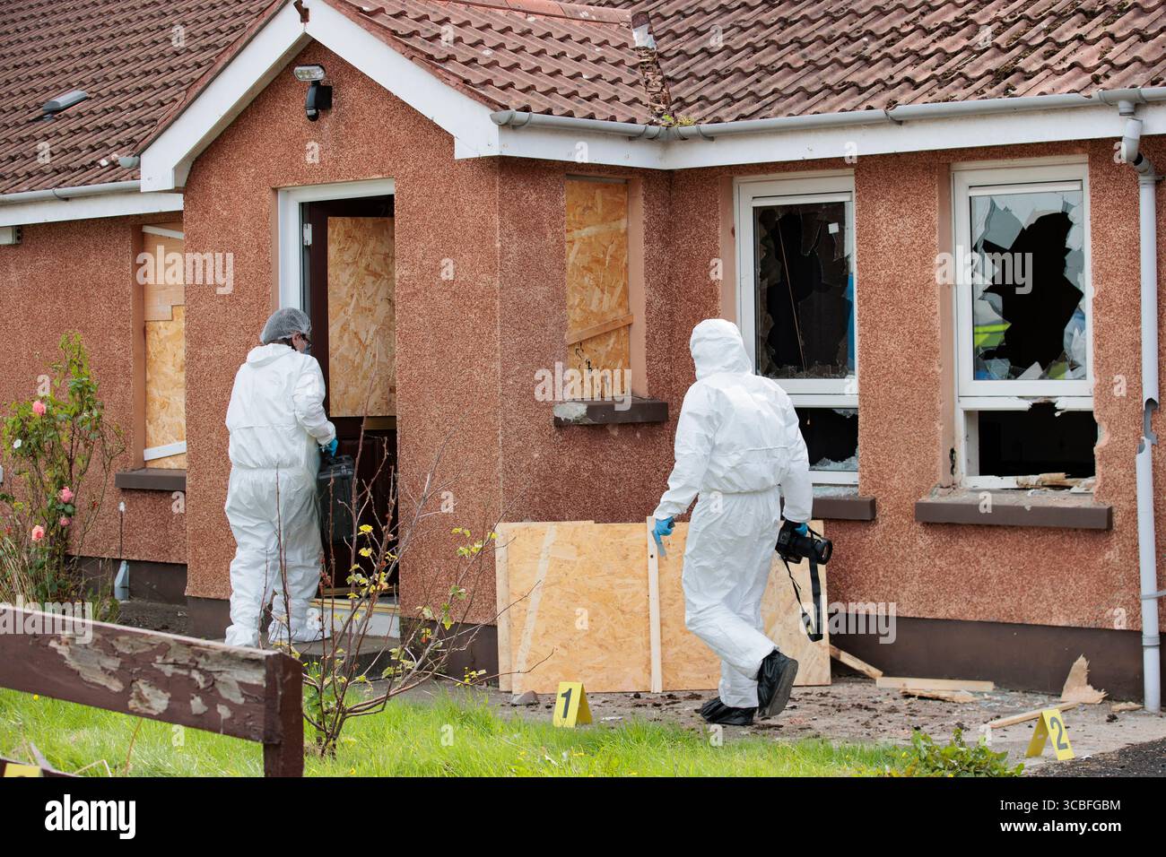 Scene of Crime Officers (SOCO) at a property in the Mullagh Park area ...