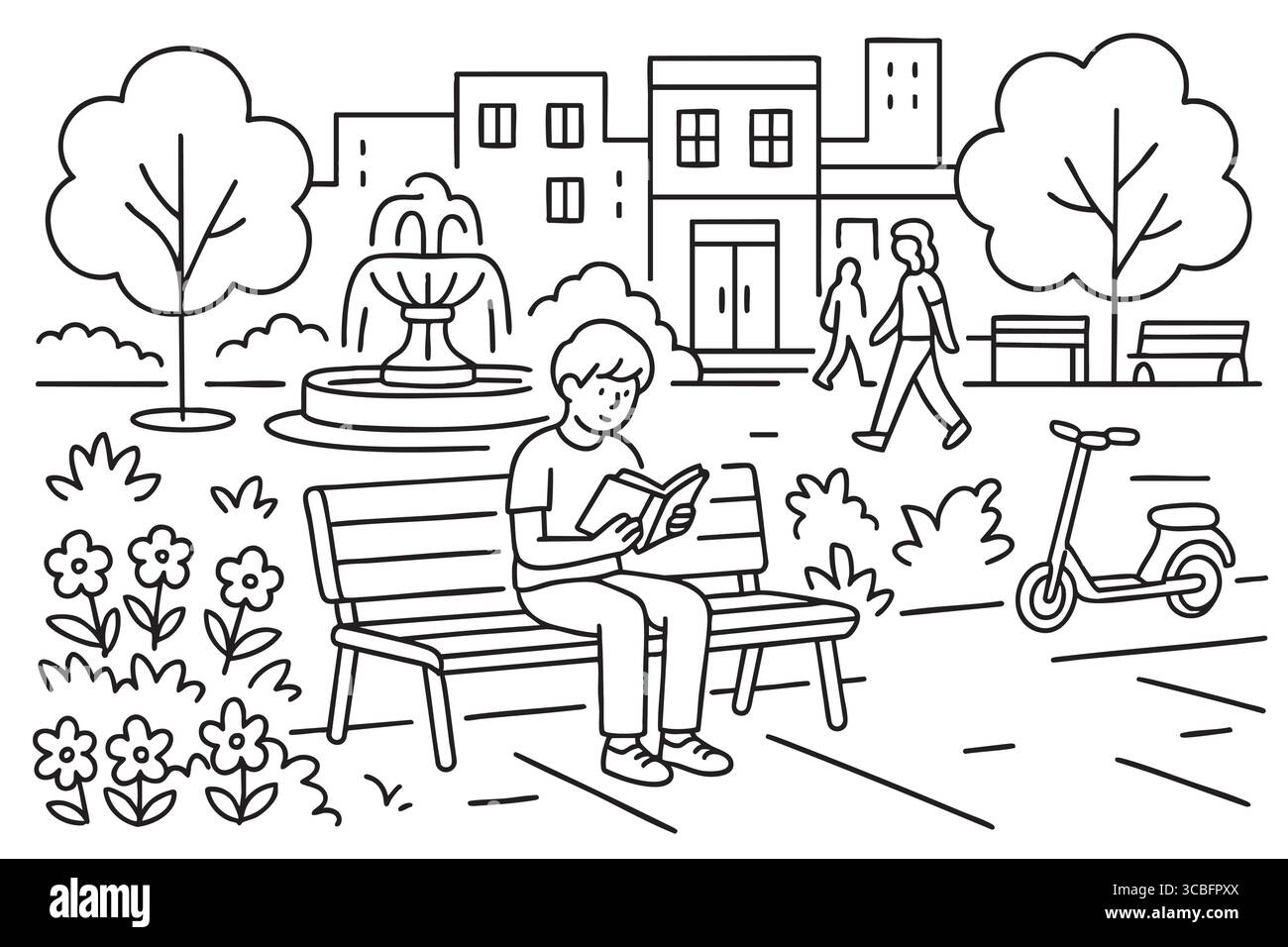 Garden fountain bench Cut Out Stock Images & Pictures - Alamy