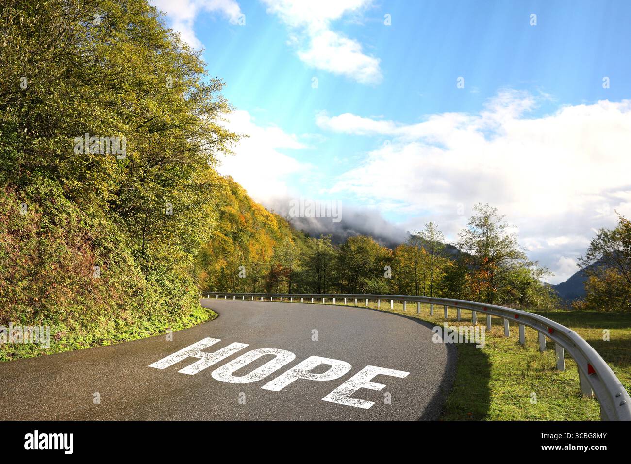 Hope on road sign hi-res stock photography and images - Alamy