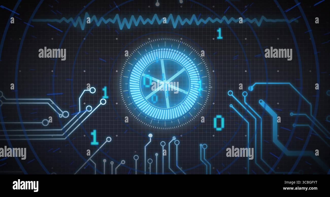 Displaying segmented gauge ring pulsing in data display, with binary ...