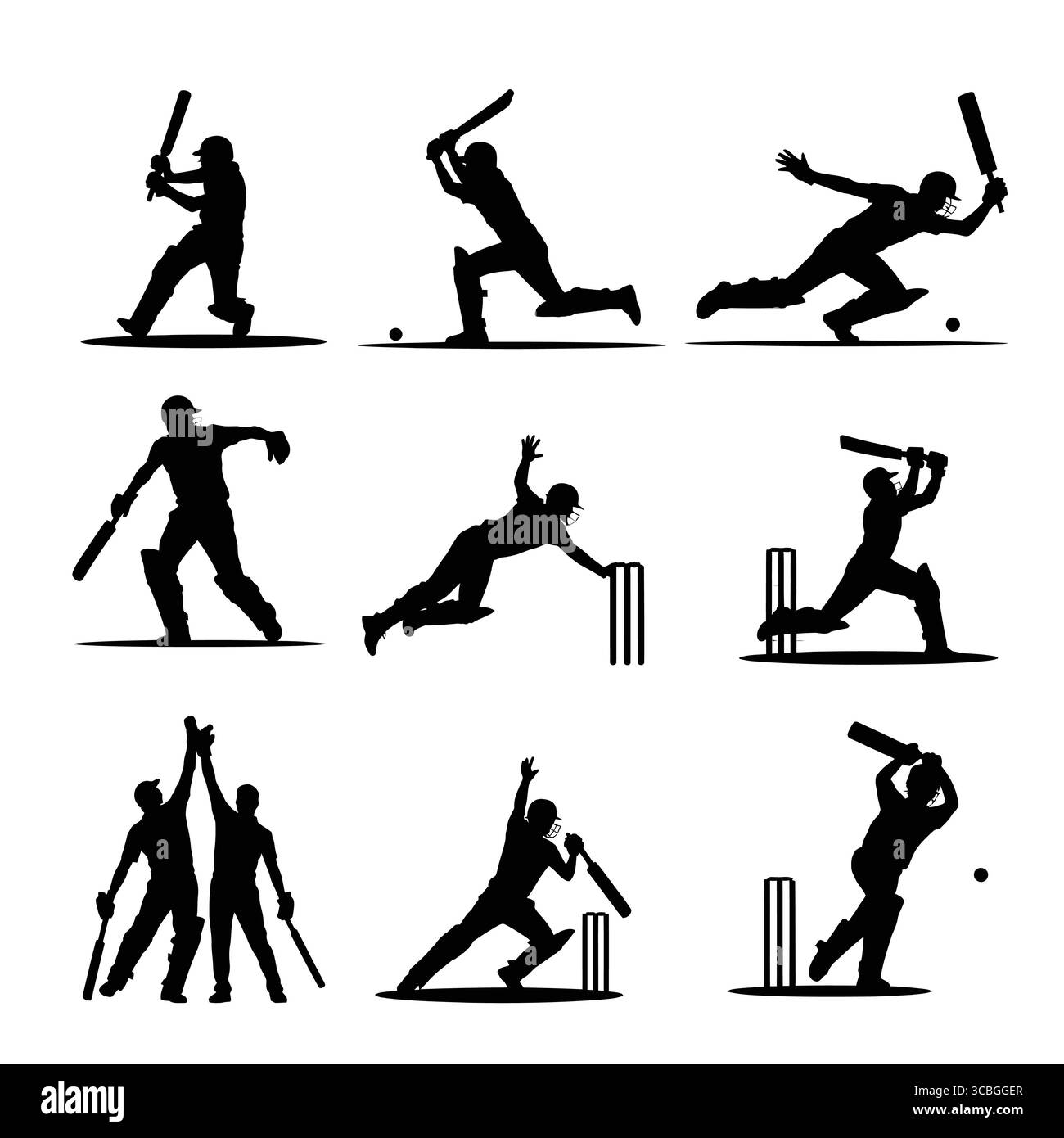 Cricket design elements Stock Vector Images - Alamy