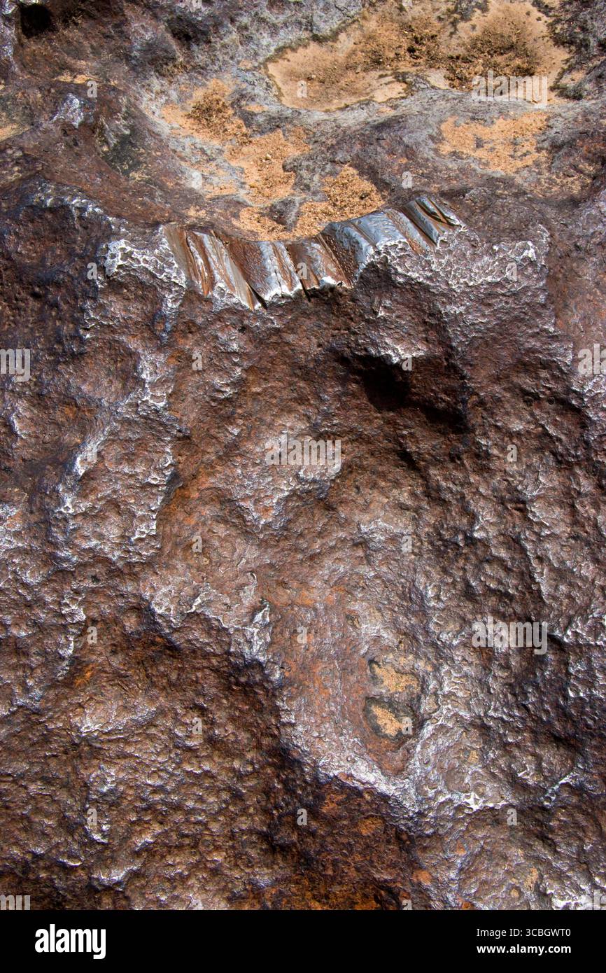 The Hoba meteorite, the largest known meteorite on Earth, lies on the ...