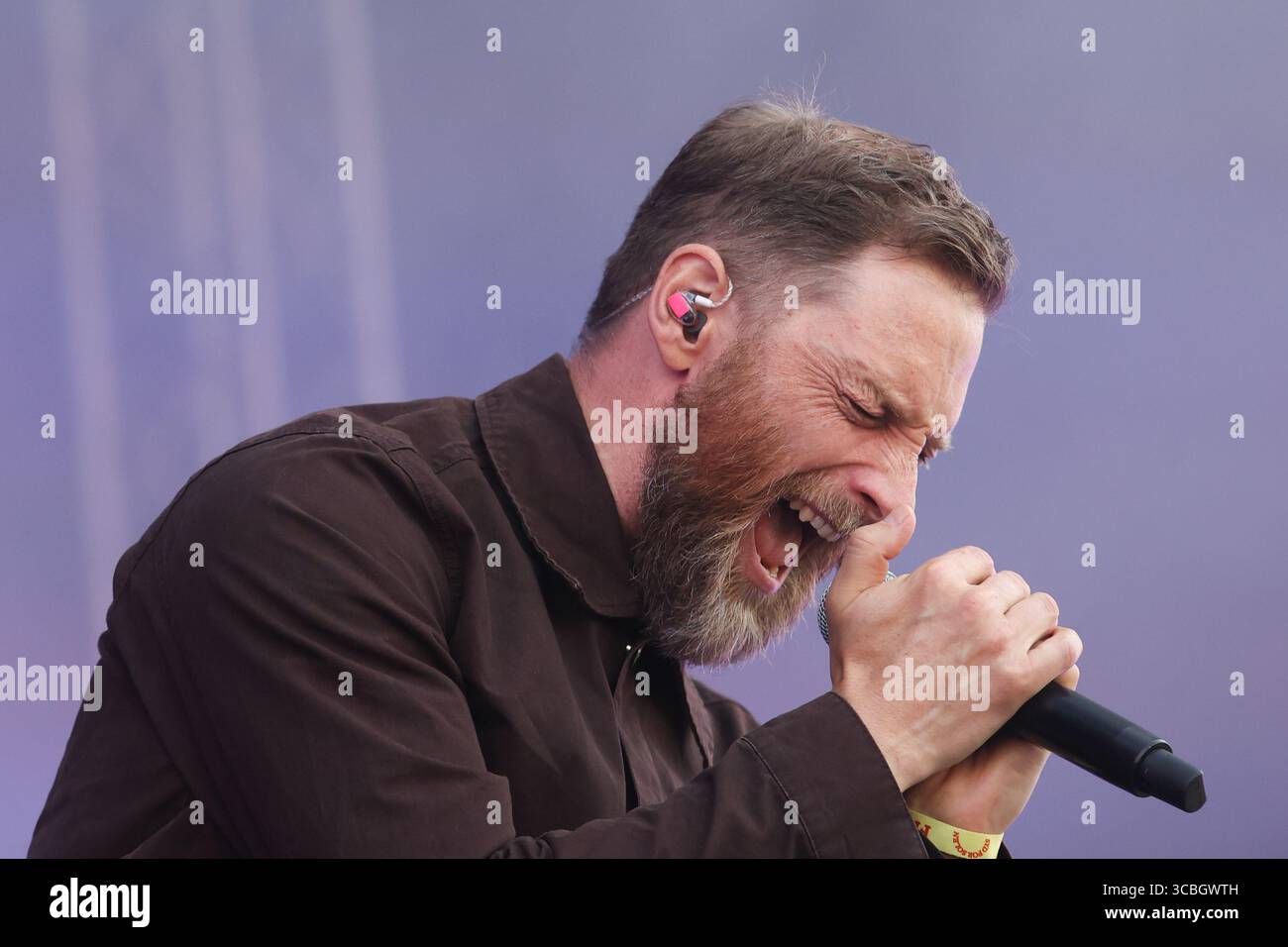 Copenhagen, Denmark. August 8, 2025. Silas Bjerregaard, lead singer of ...