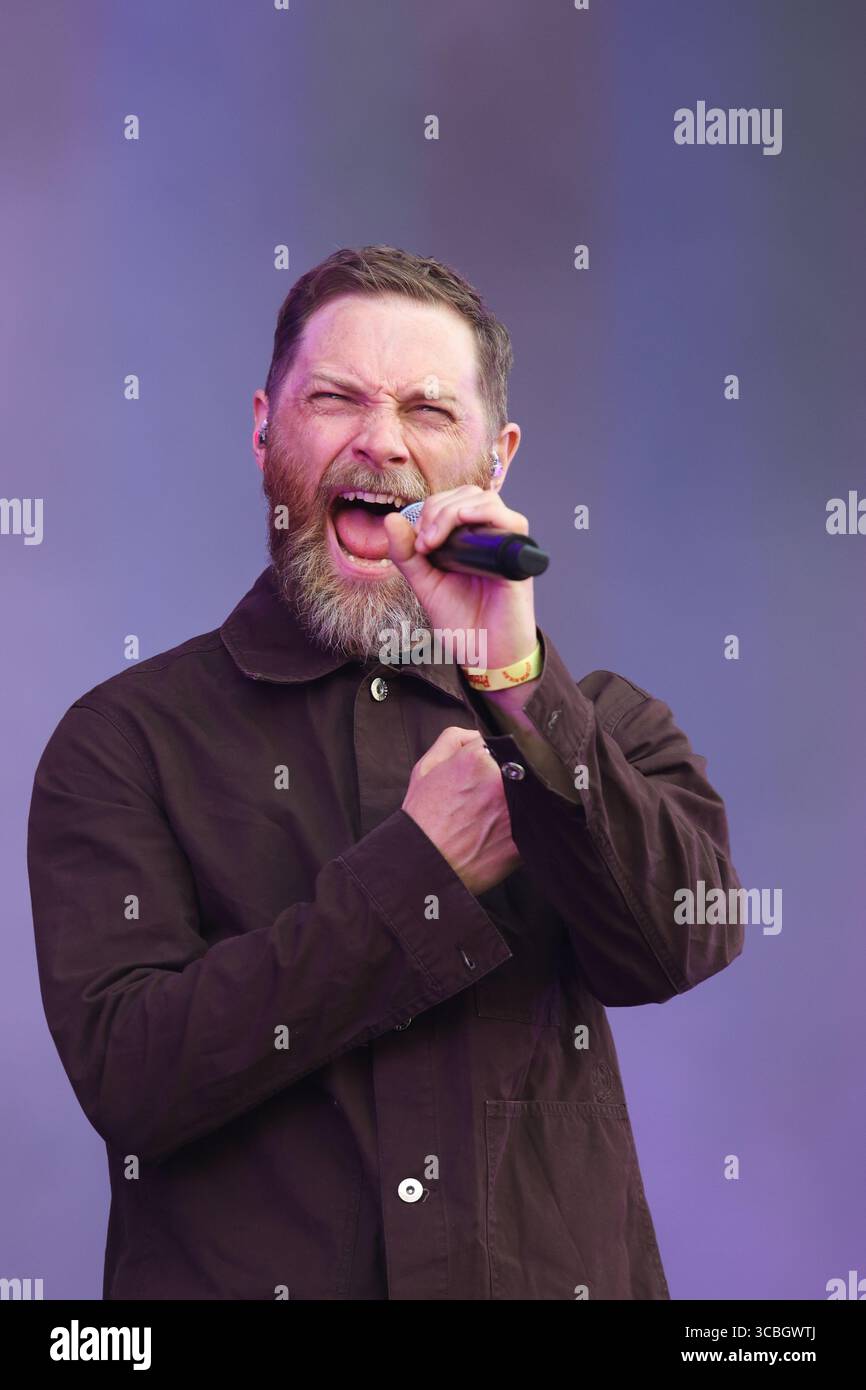Copenhagen, Denmark. August 8, 2025. Silas Bjerregaard, lead singer of ...