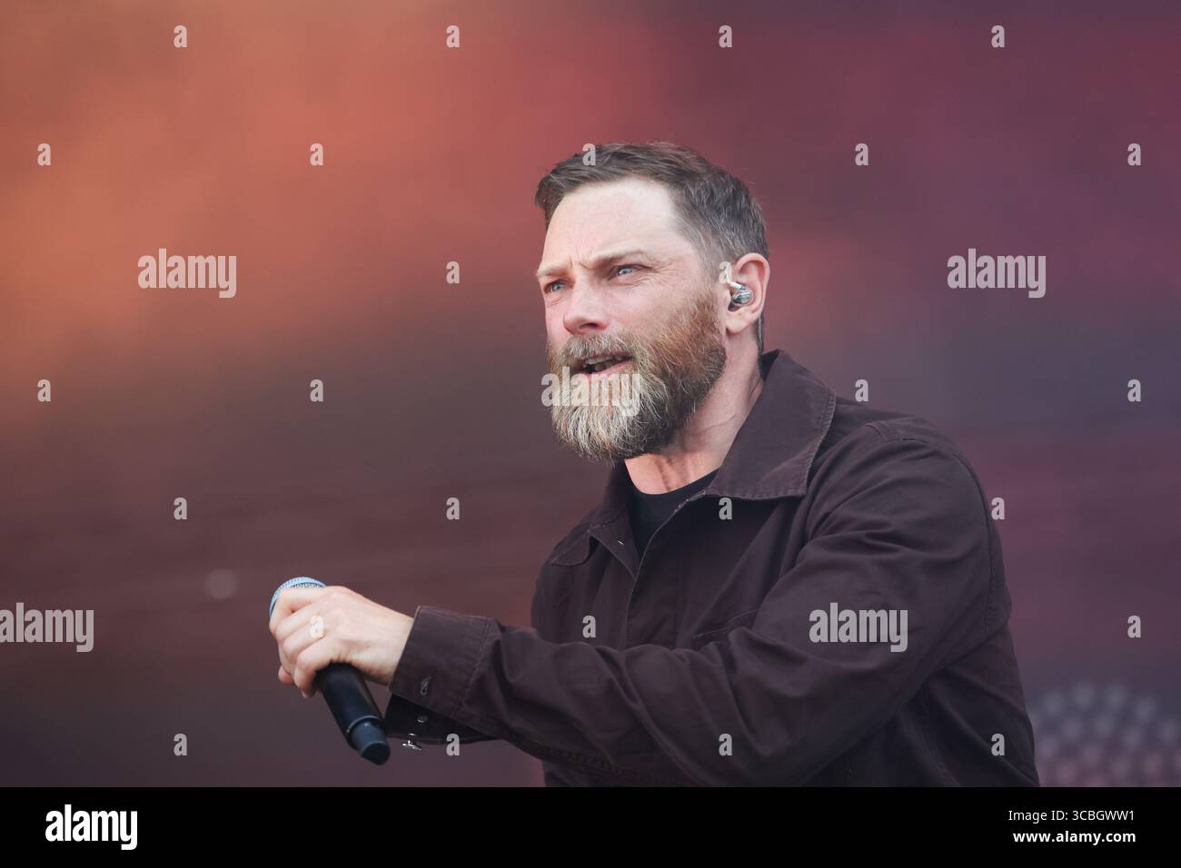 Copenhagen, Denmark. August 8, 2025. Silas Bjerregaard, lead singer of ...
