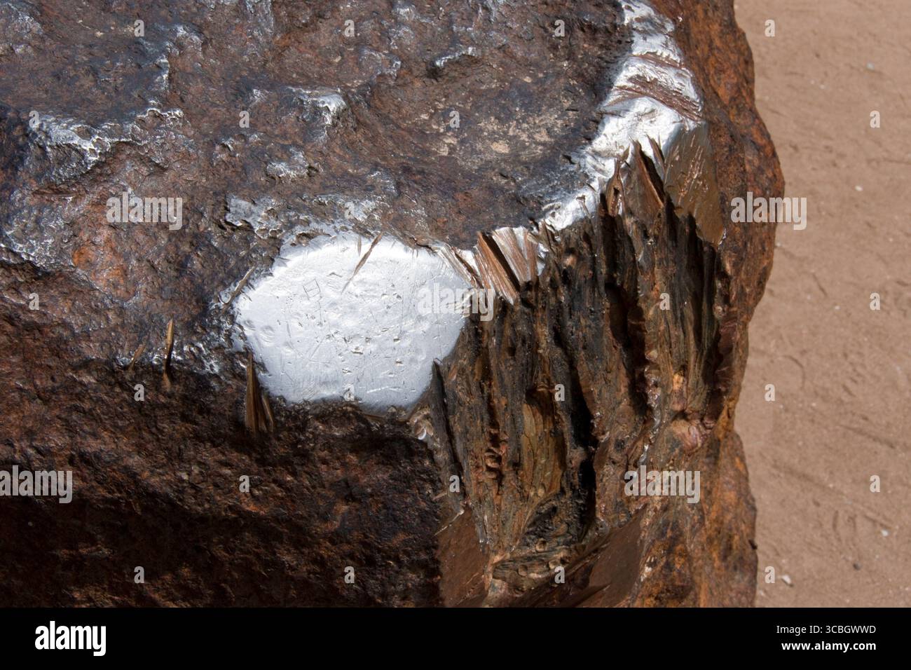 Souvenir hunters cut pieces of iron off the Hoba meteorite, the largest ...